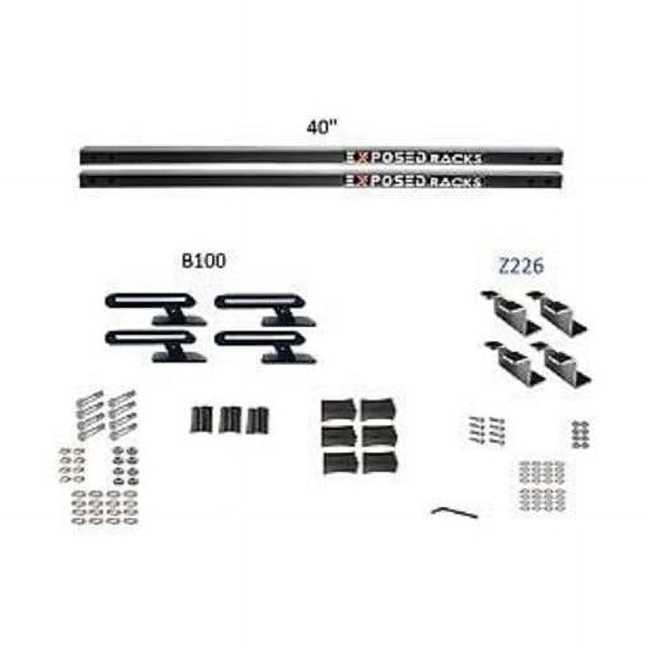 Exposed Rack 8008666BK 51 in. Solid Black B100-Z176 Crossbars, Set of 2 ...