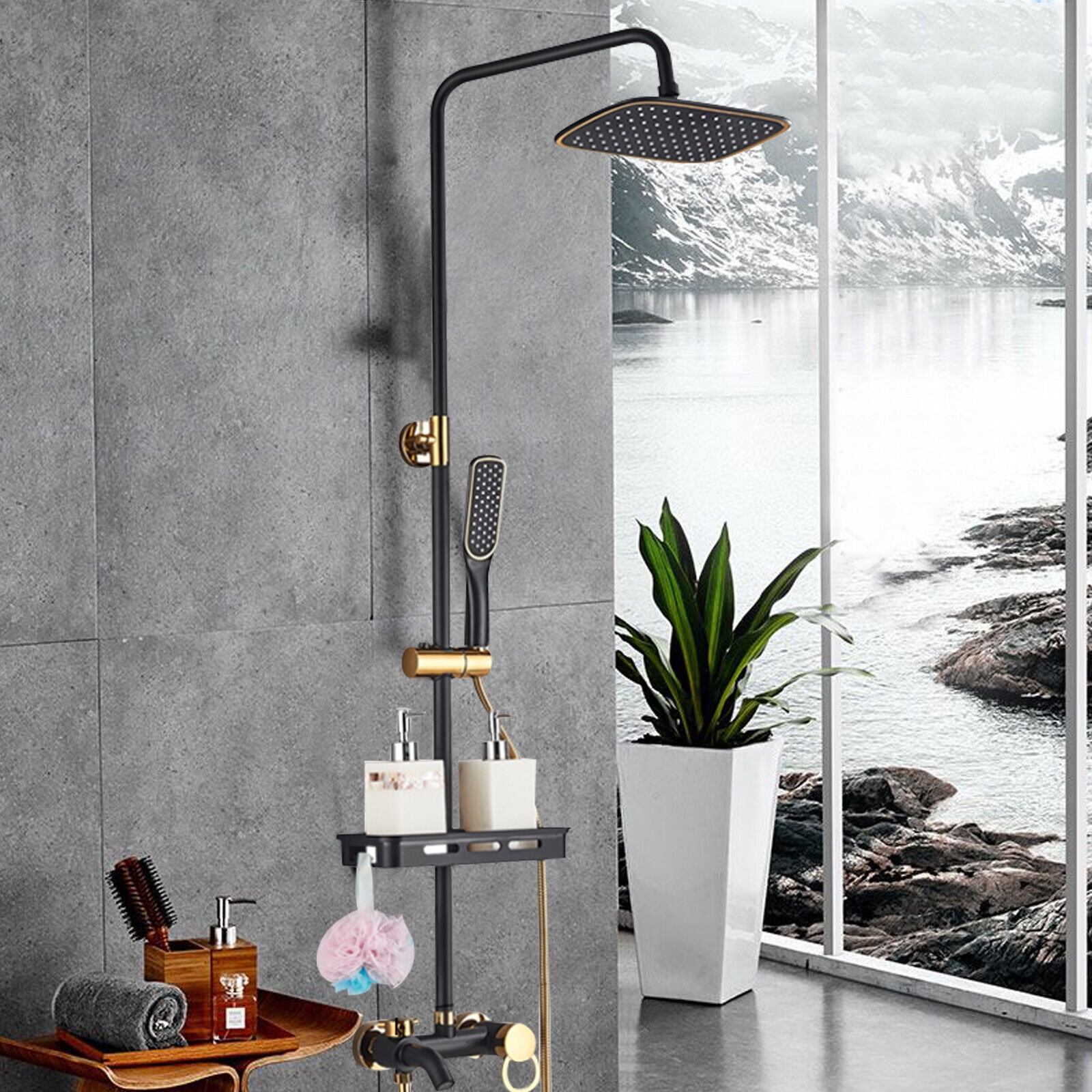 Exposed Shower Faucet System Rain Shower Head Combo 3Function Shower ...
