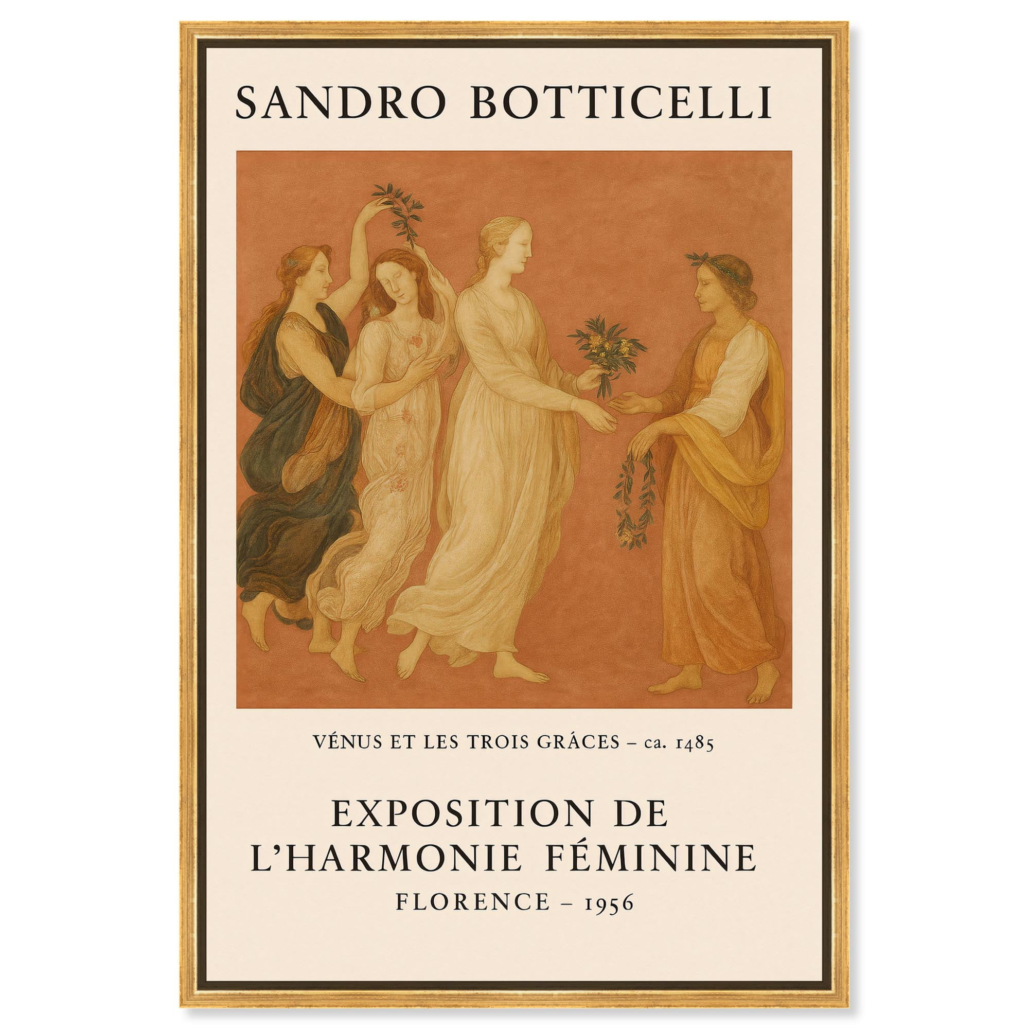 Exposition of Feminine Canvas Vintage Art Poster by Art Remedy, Gold ...