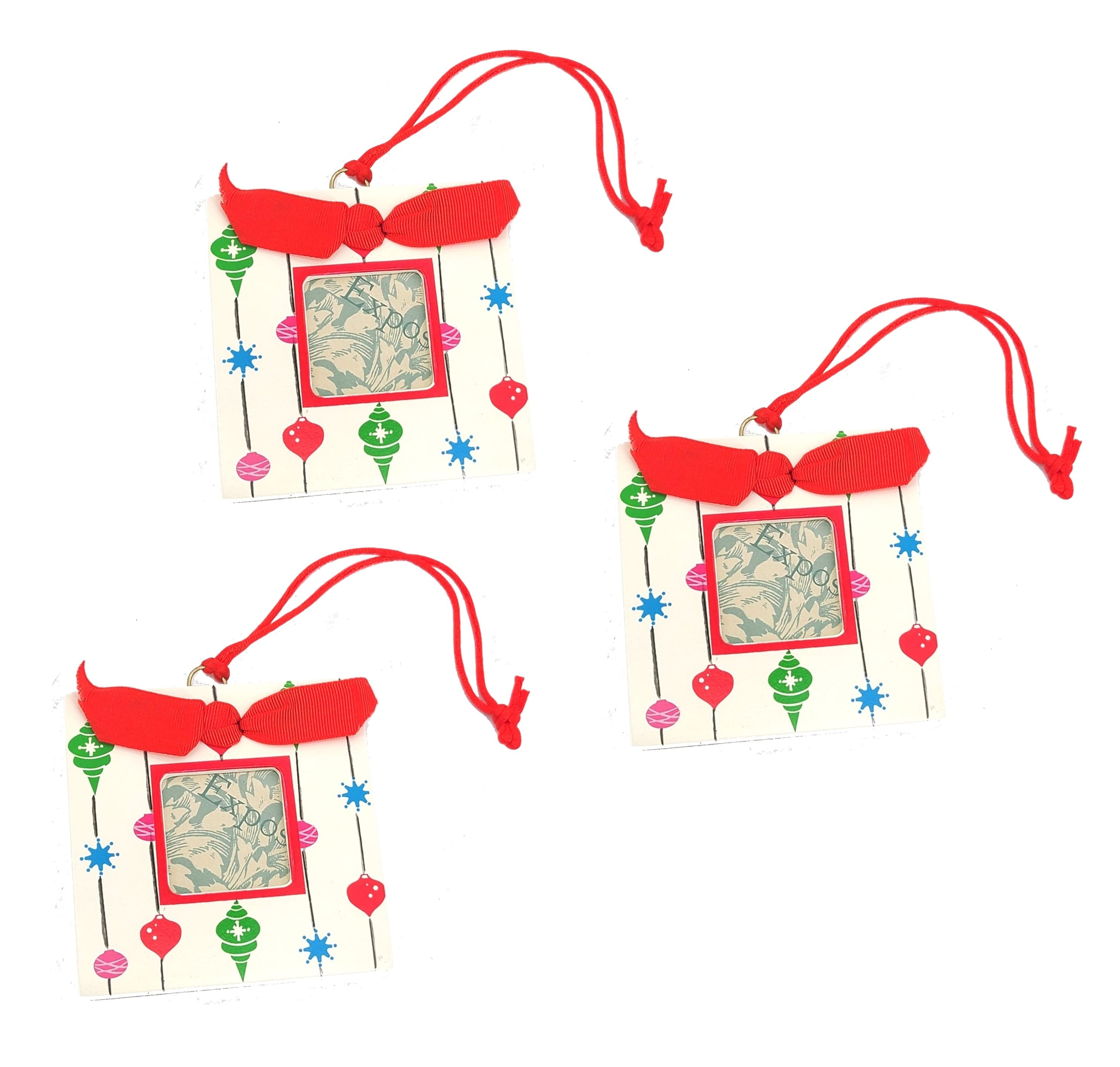 Exposures 3 Pack Photo Frame Holder Hanging Christmas Ornament 3.75 ...