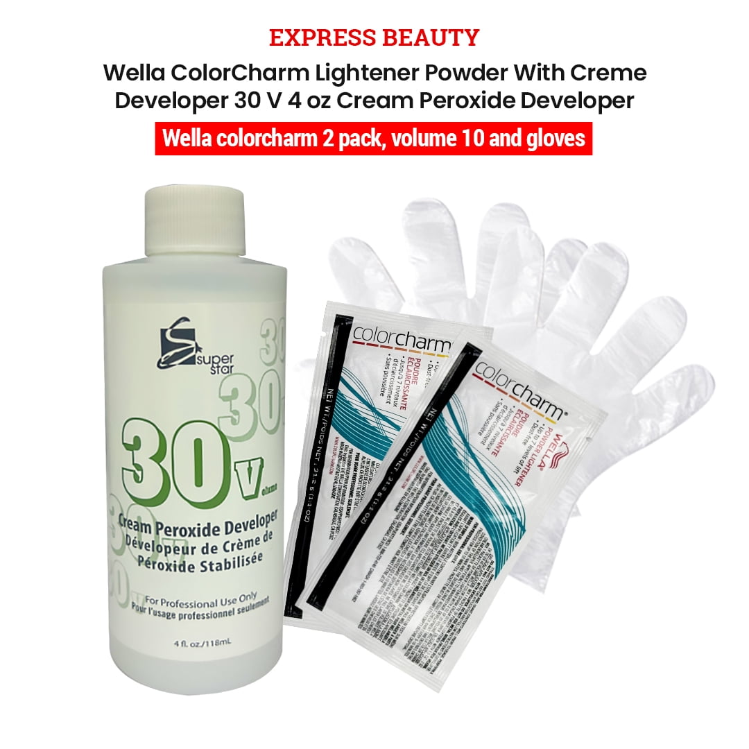 Express Beauty Creme Peroxide Developer 30 Volume 4 fl oz with Wella ...