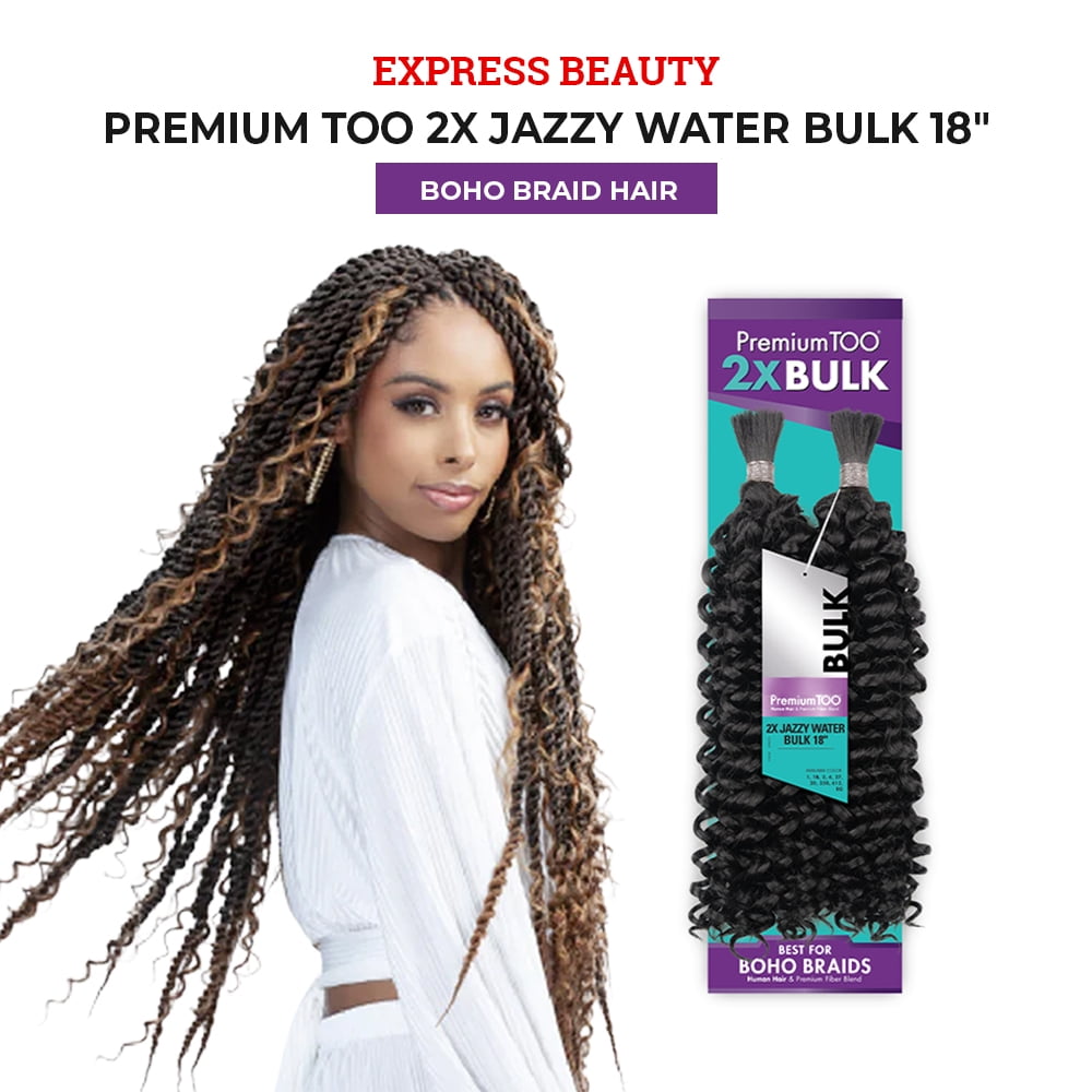 Express Beauty Premium Too 2X Jazzy Water Bulk Boho Braids Human Hair ...