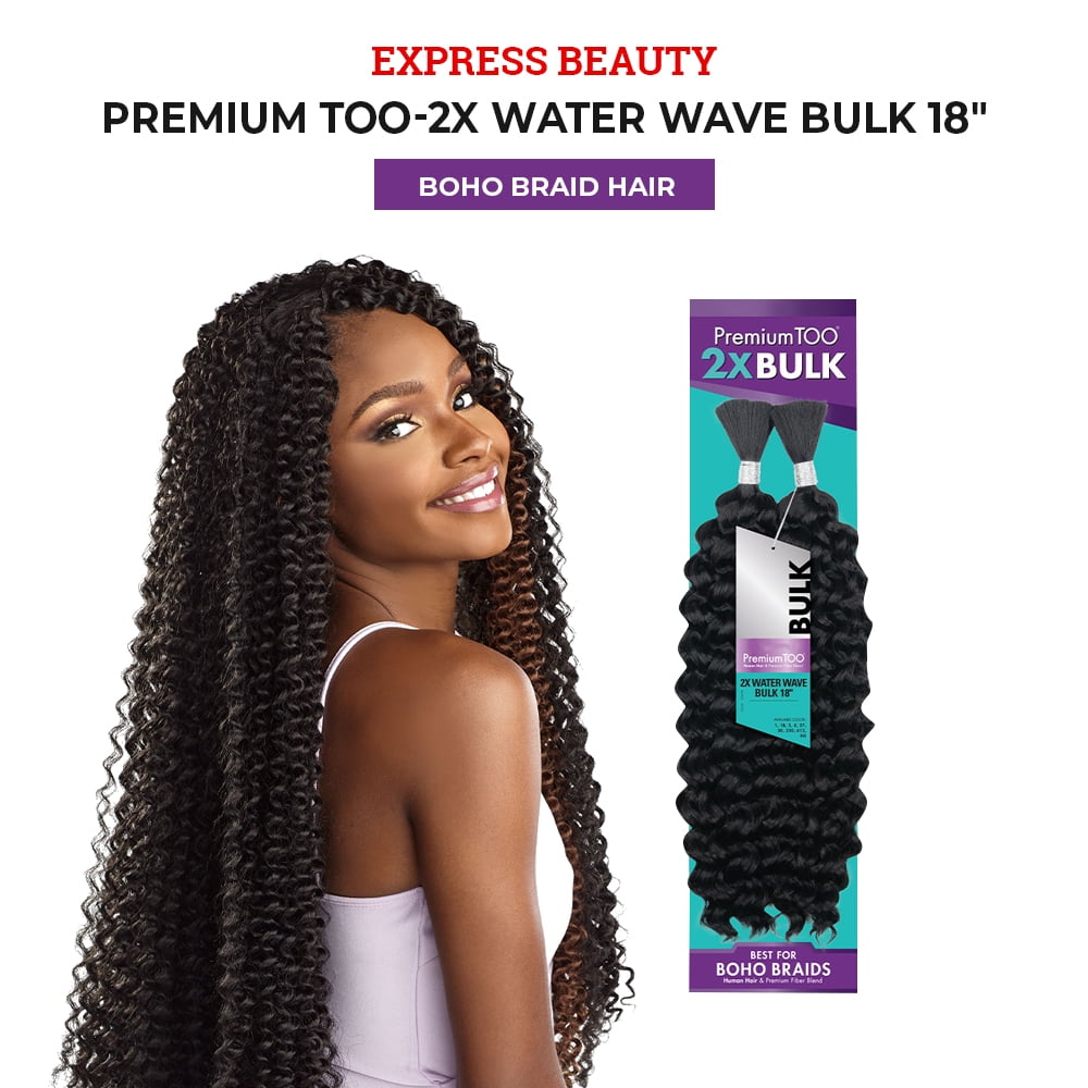 Express Beauty Premium Too 2X Water Wave Bulk Boho Braids Human Hair ...
