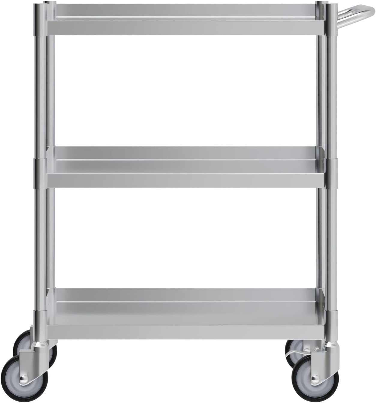 Express KitchQuip 3 Shelf Stainless Steel Tubular Utility Cart | Metal ...