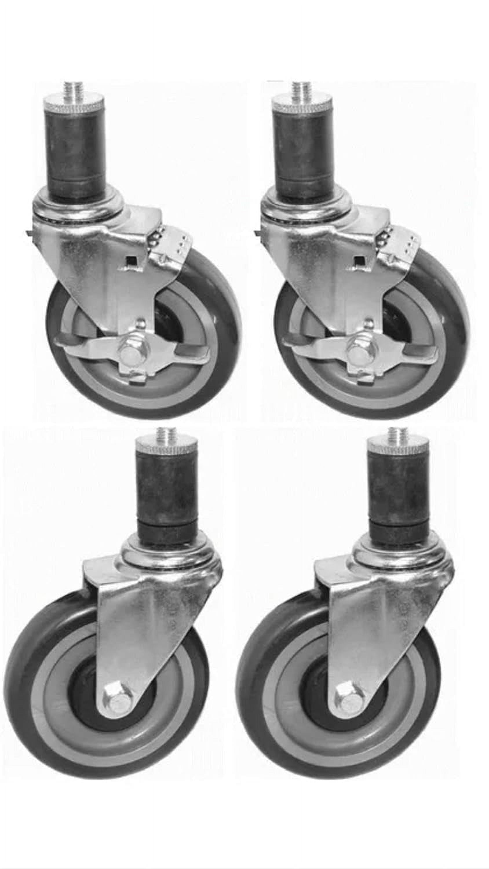 Express KitchQuip Casters 4" Rolling Wheel with Brakes (Set of 4 ...