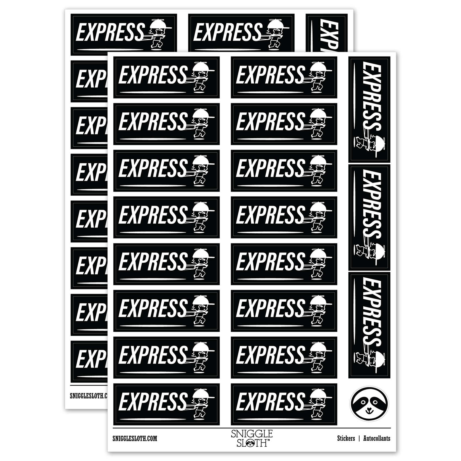 Express Mail Service Expedited Running Person Sticker Set - Black ...