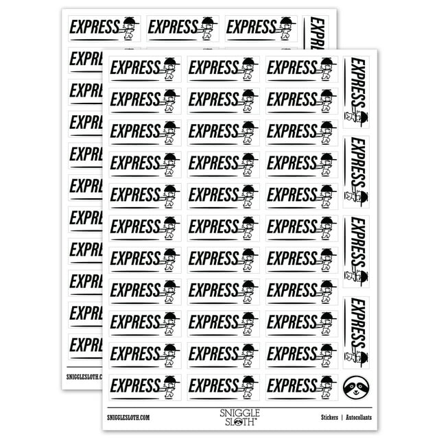 Express Mail Service Expedited Running Person Sticker Set - White ...