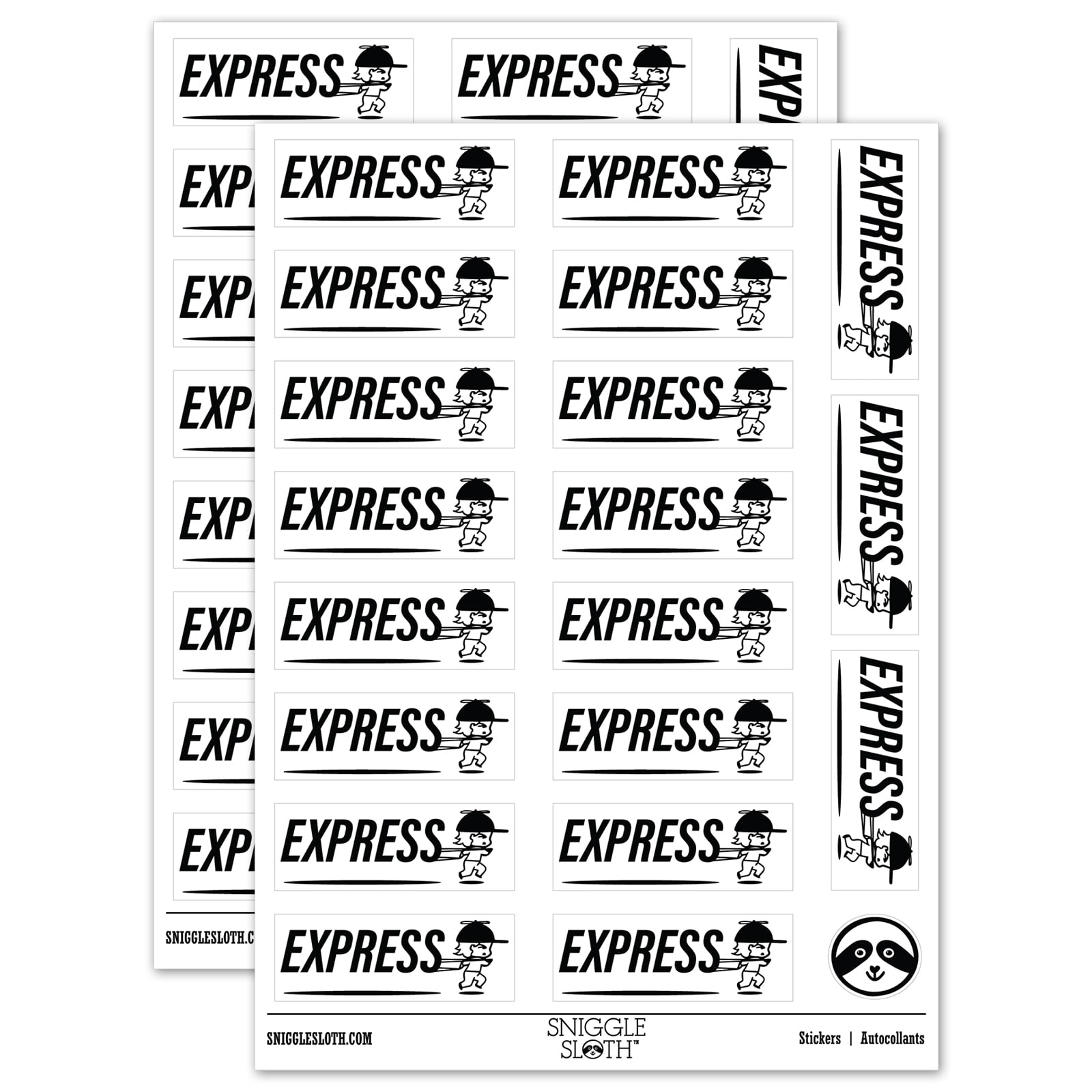 Express Mail Service Expedited Running Person Sticker Set - White ...