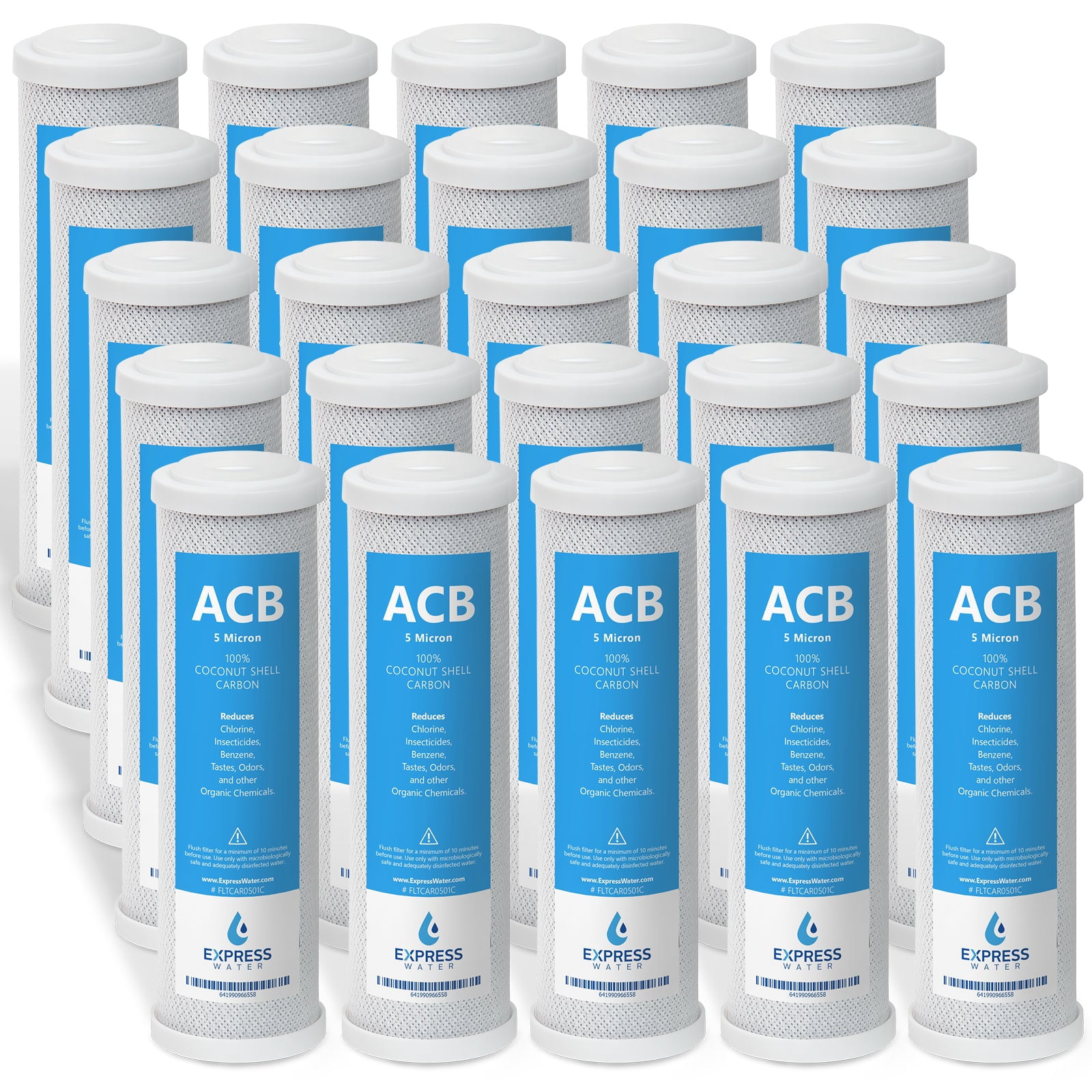 Express Water ACB Water Filter Replacement, 5 Micron, 10 inch - 25 Pack ...