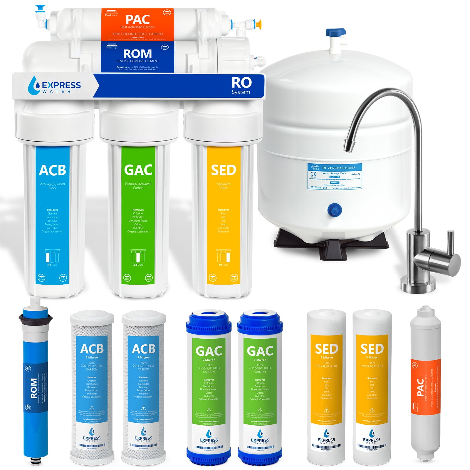 Express Water 5 Stage Home Drinking Reverse Osmosis Water Filtration ...