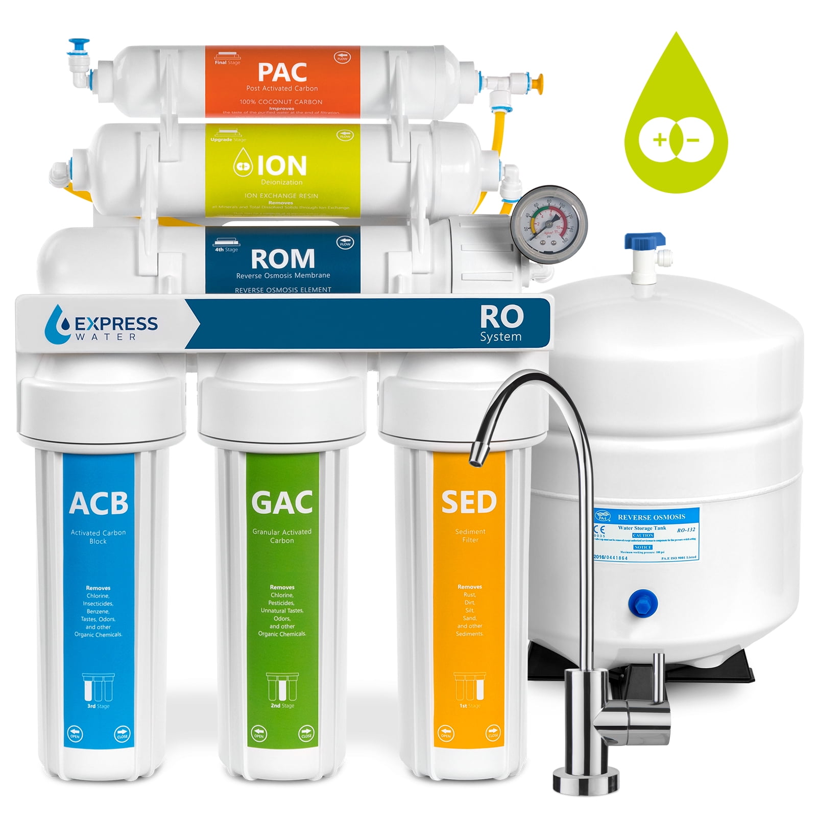 Express Water Deionization Reverse Osmosis Water Filtration System - 6 ...