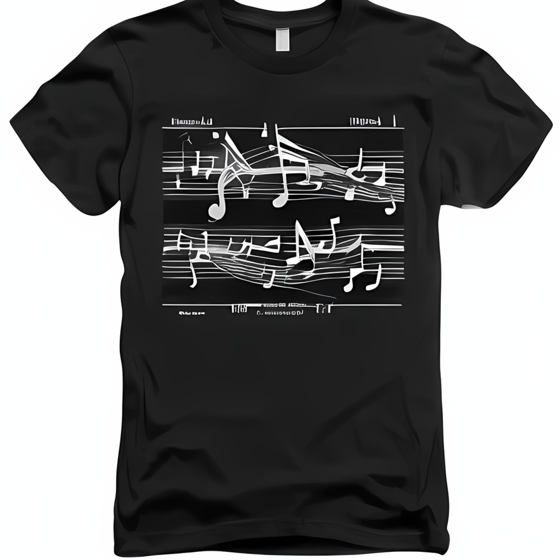 Express Your Passion for Music with this Artistic Black T-Shirt Musical ...