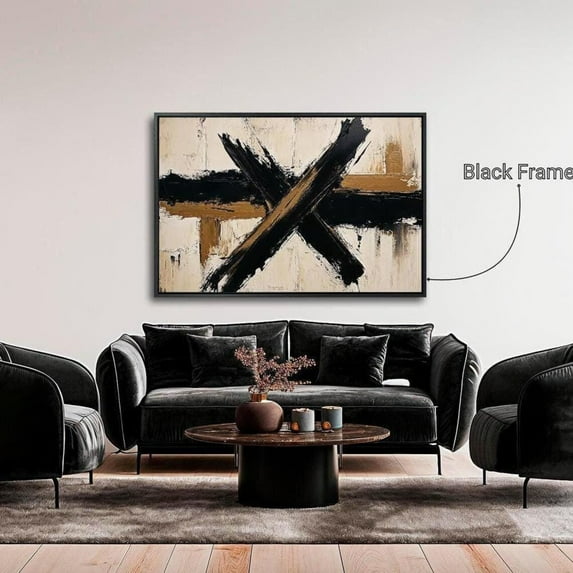 Expressionism Poster Abstract Wall Art Beige Black And Brown Poster ...