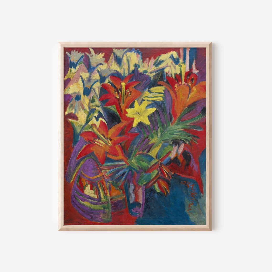 Expressionist Floral Still Life Poster Vibrant Modern Art UNFRAMED ...