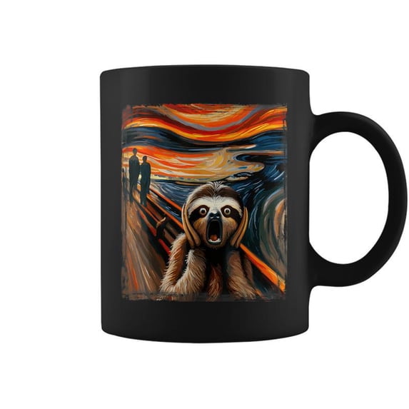 Expressionist Scream For Sloth Lovers Artistic Sloth Coffee Mugs ...