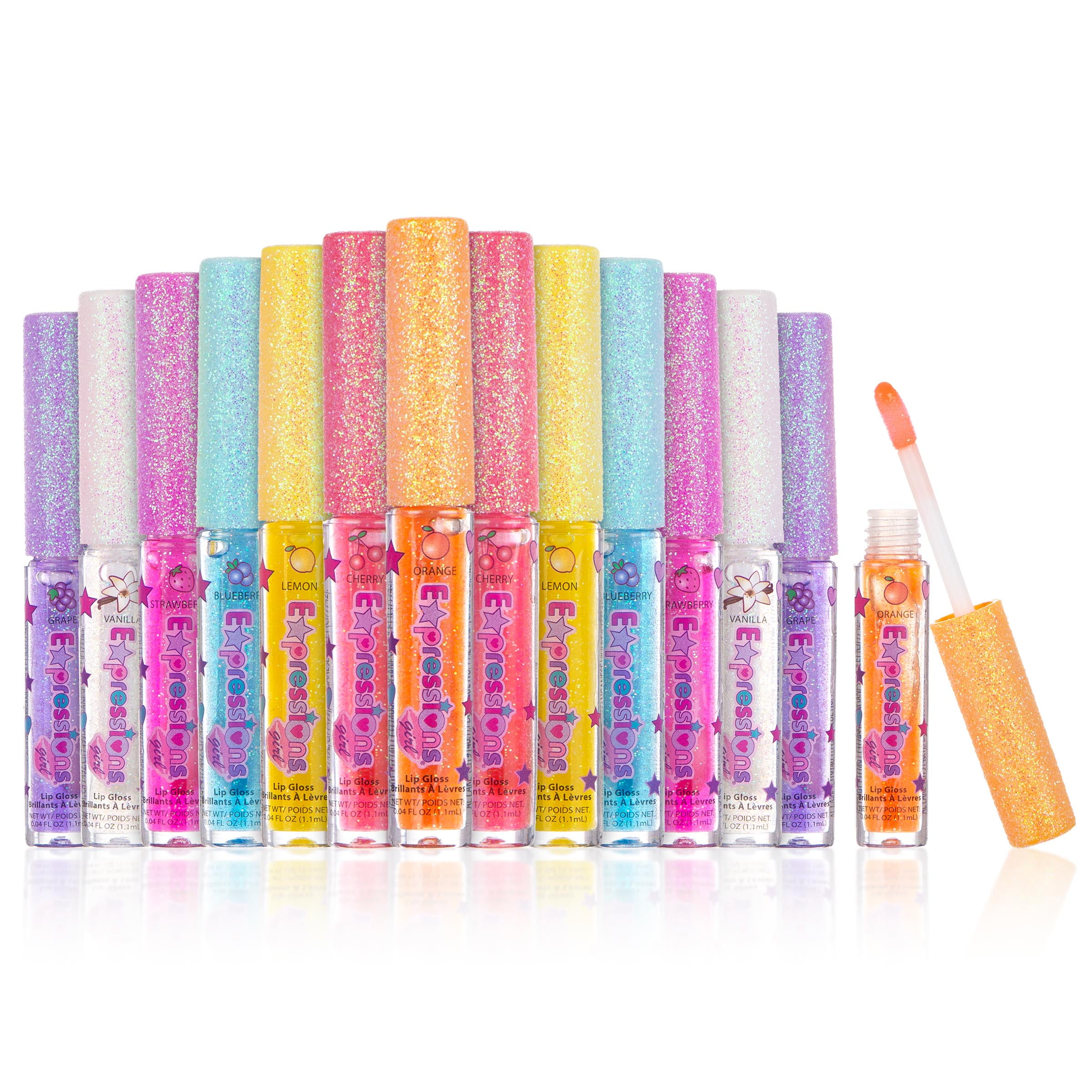 Expressions 14pc Fruity Flavored Lip Gloss Set - Lip Gloss in Assorted ...