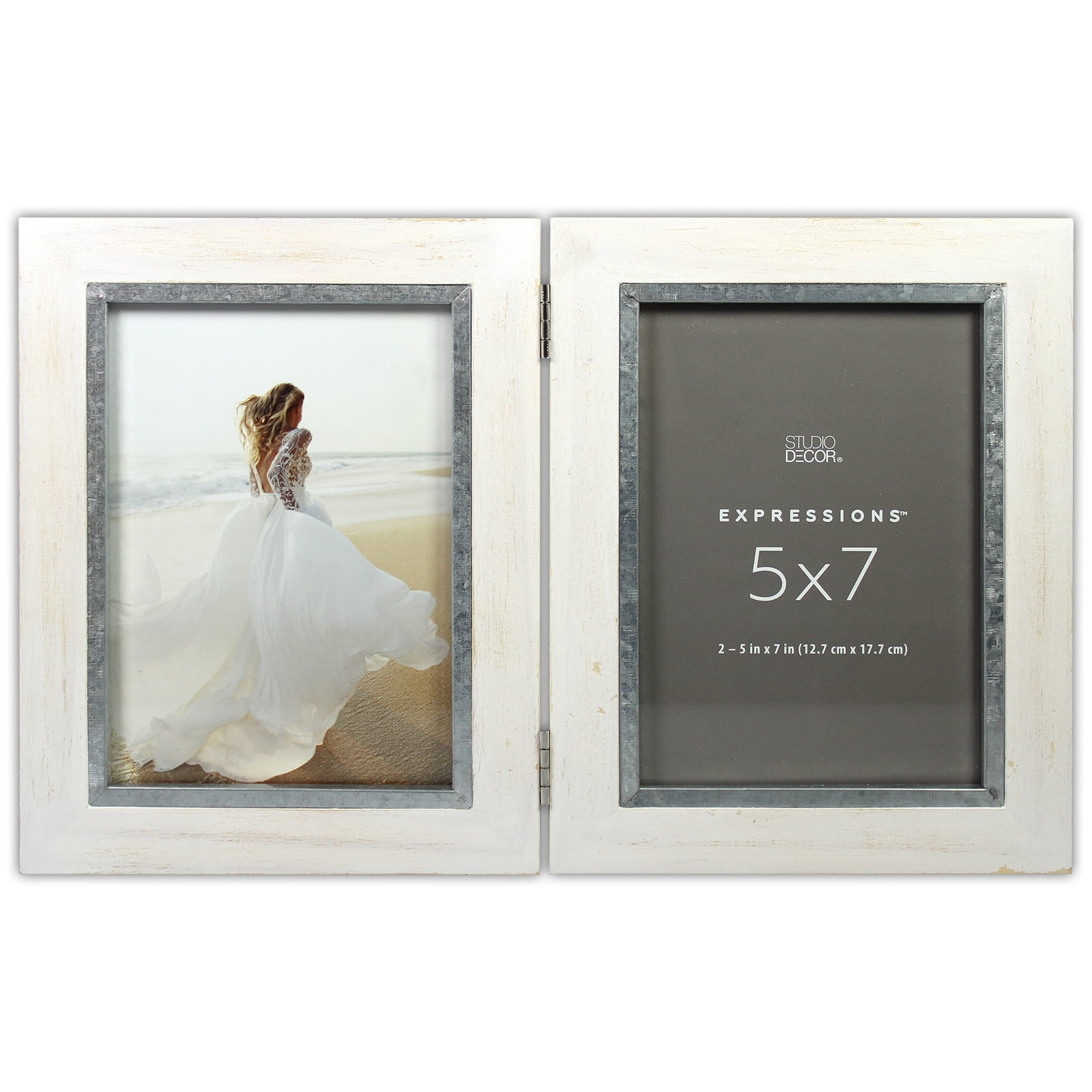 Expressions Studio D√©cor Vertical Double Picture Photo Frame, Wood 5 ...