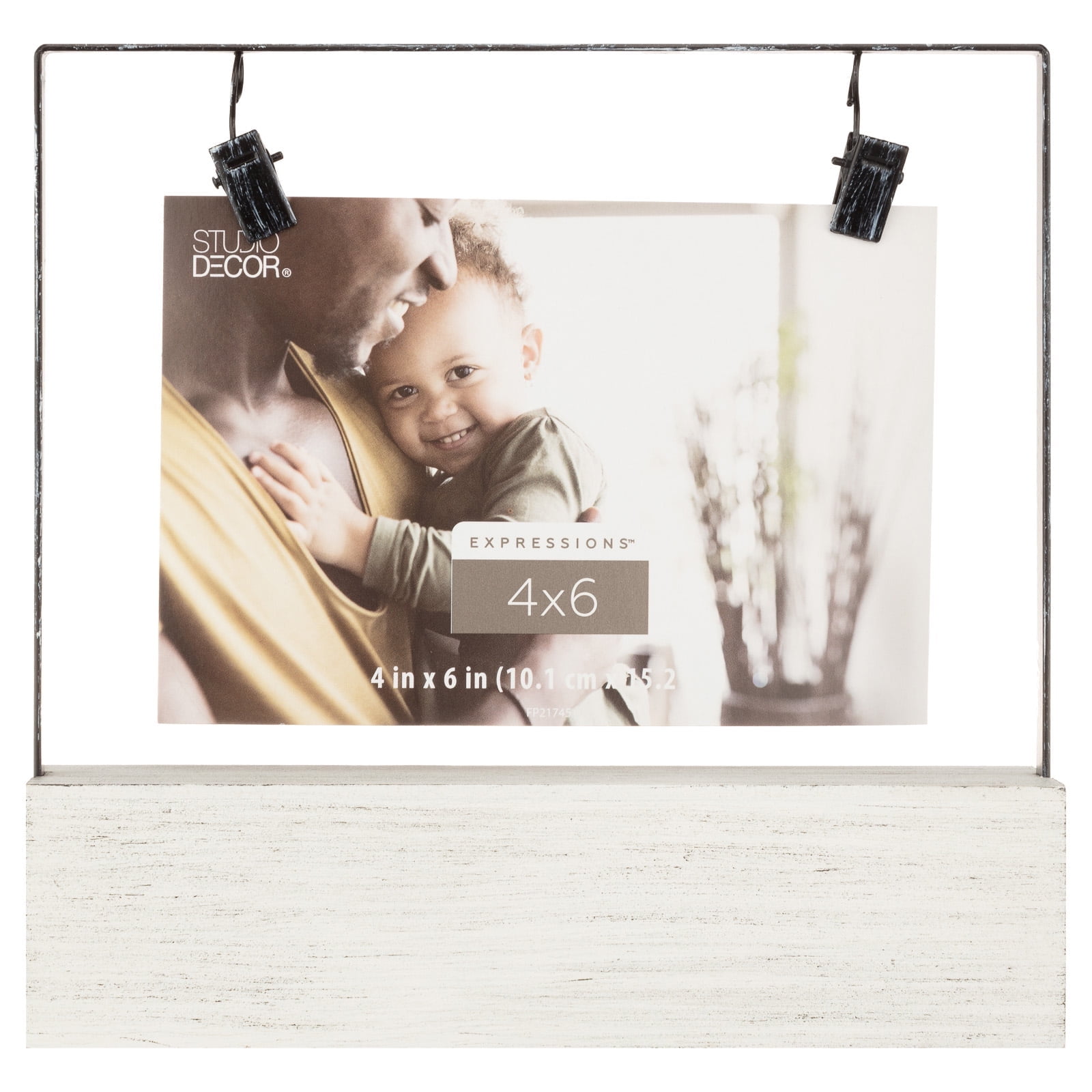 Expressions™ 4" x 6" White Wood Block Clip Frame by Studio Décor ...