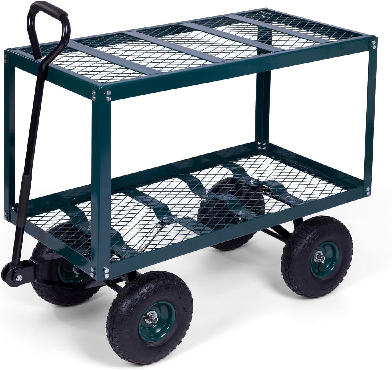 Expressions Heavy Duty Capacity Mesh Steel Garden Cart Folding Utility ...