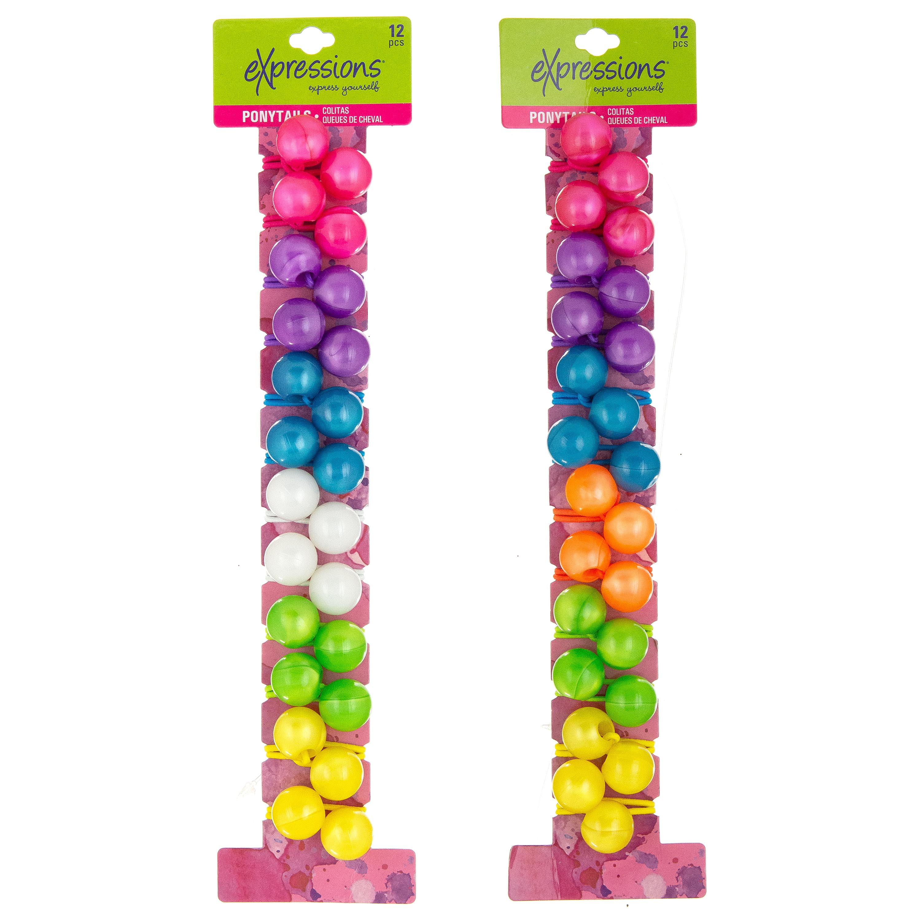 Expressions Marble Finish Twin Bead Ponytail - 24 PCS - Walmart.com