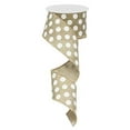 Expressions Polka Dot Wired Edge Ribbon (2.5", Beige White) - 50 Yards ...