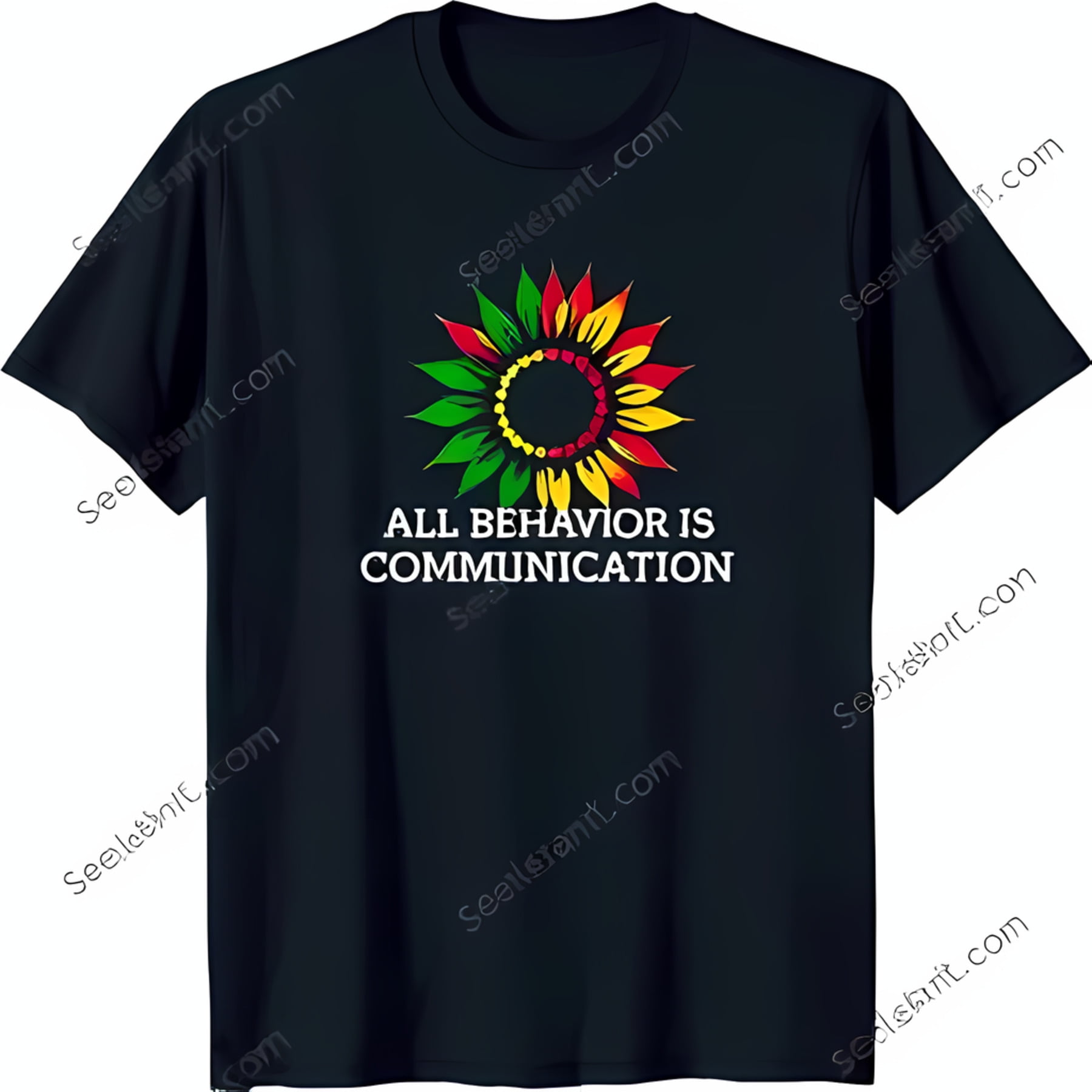 Expressive Black T-Shirt with Bold Graphic: All Behavior is ...