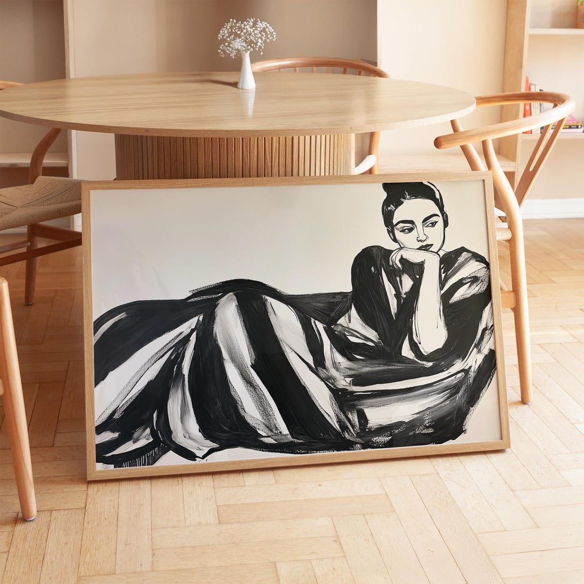 Expressive Black & White Female Portrait – Contemporary Art – Abstract ...