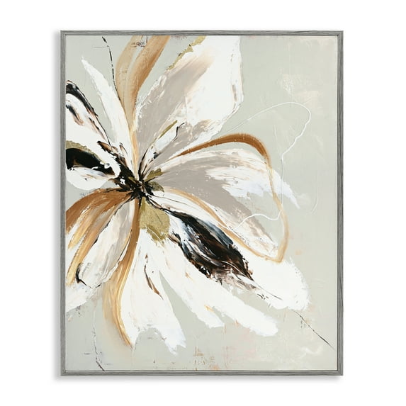 Expressive Cornelia Flower Gray Framed Giclee Art, design by Design ...