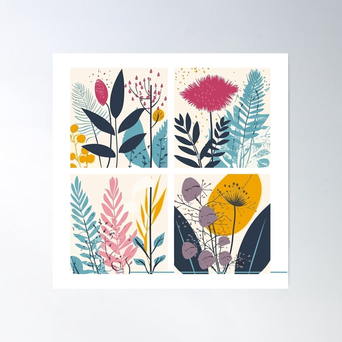 Expressive Floral Squares: A Modernist Fusion Of Nature And Metropolis ...