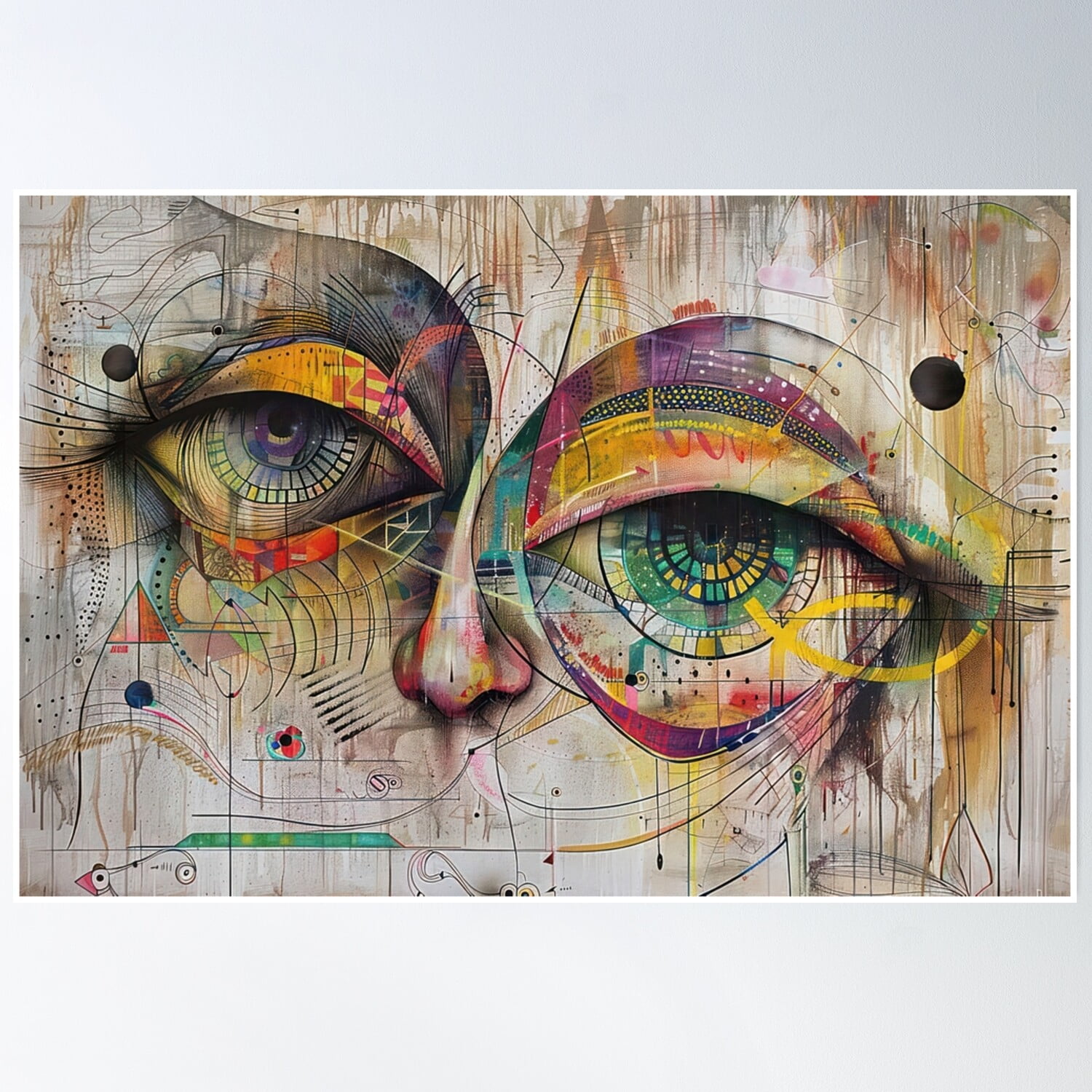 Expressive Gibberish Poster Wall Art, Modern Wall Decor, 12x18 UNFRAMED ...