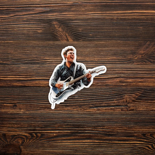 Expressive Guitarist Watercolor Art Sticker - Passionate Musician ...