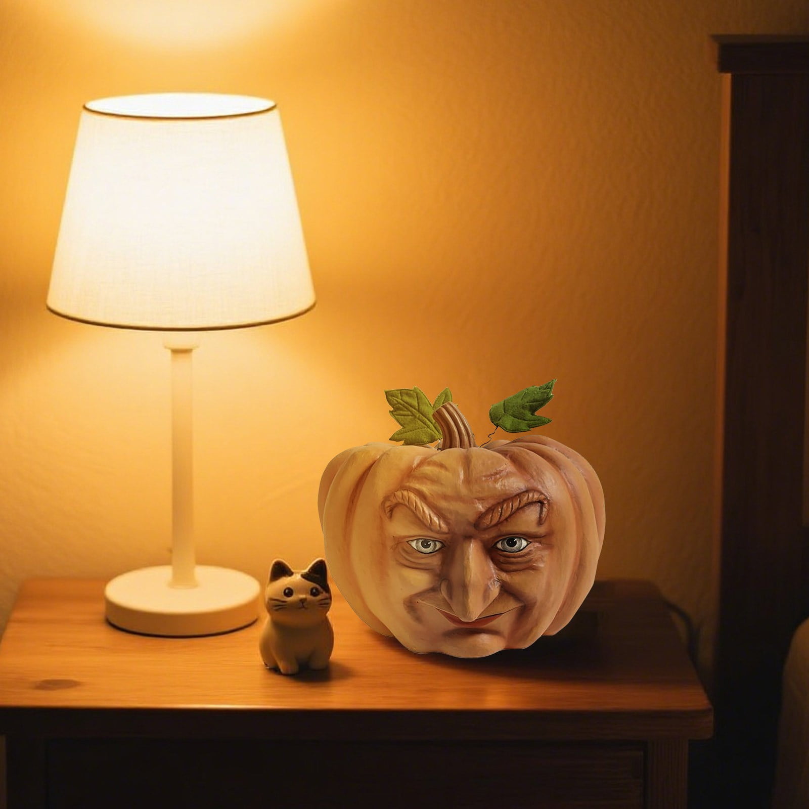 Expressive Halloween Calvin Pumpkin Decor Set Of 5 Hand Painted Resin ...