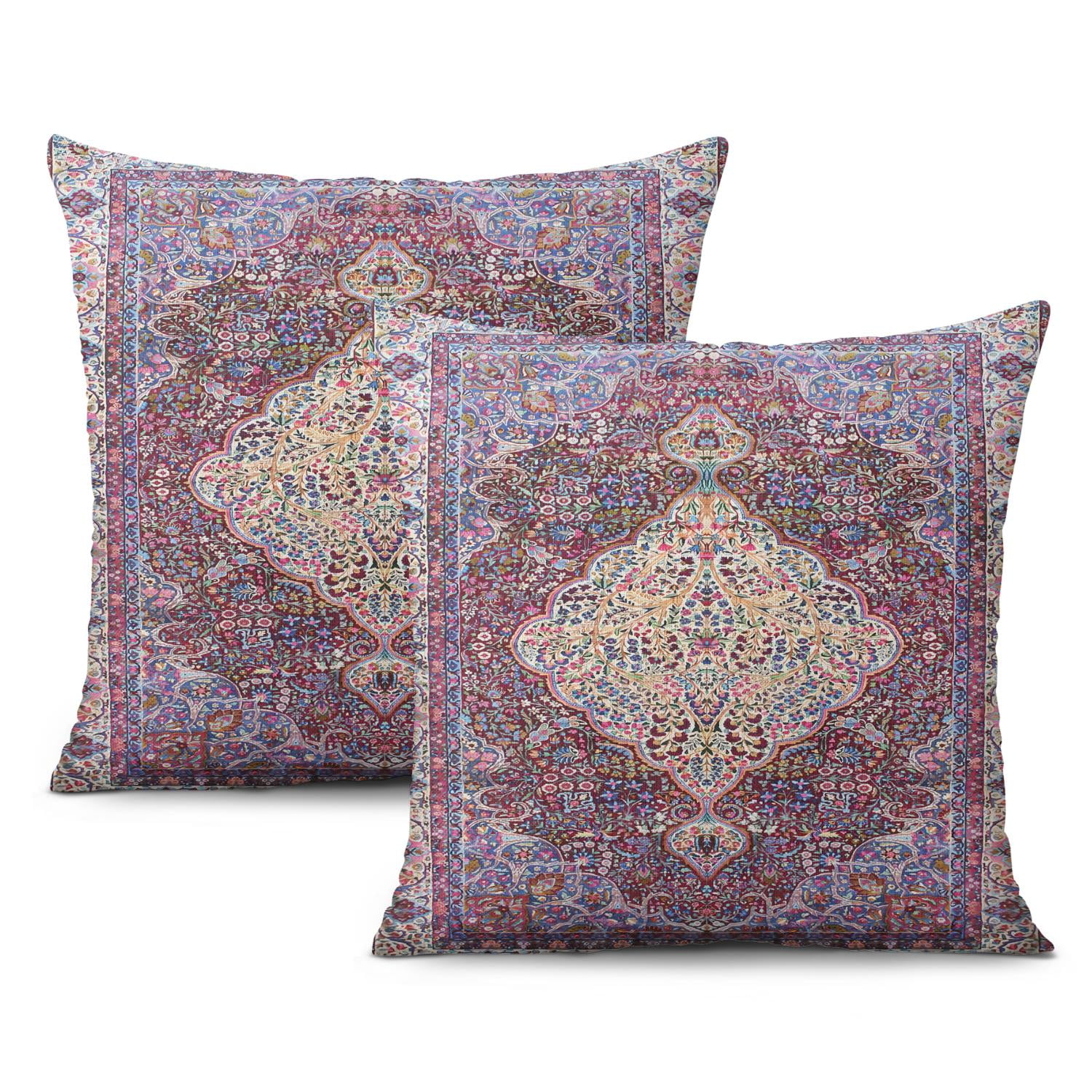 Expressive Hippie Decor - Set of 2 Retro Floral Mandala Compass Throw ...
