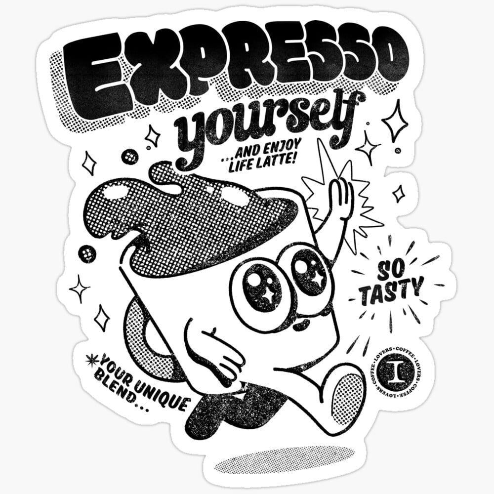Expresso Yourself! Sticker Phone Decal Water Bottle Stickers Car Decals ...