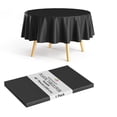 Exquisite 1-Pack Black Round Plastic Tablecloth Disposable – Size: 90 ...