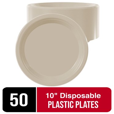 PLASTICPRO 6” Black Plastic Plates Lightweight Disposable Plates for ...