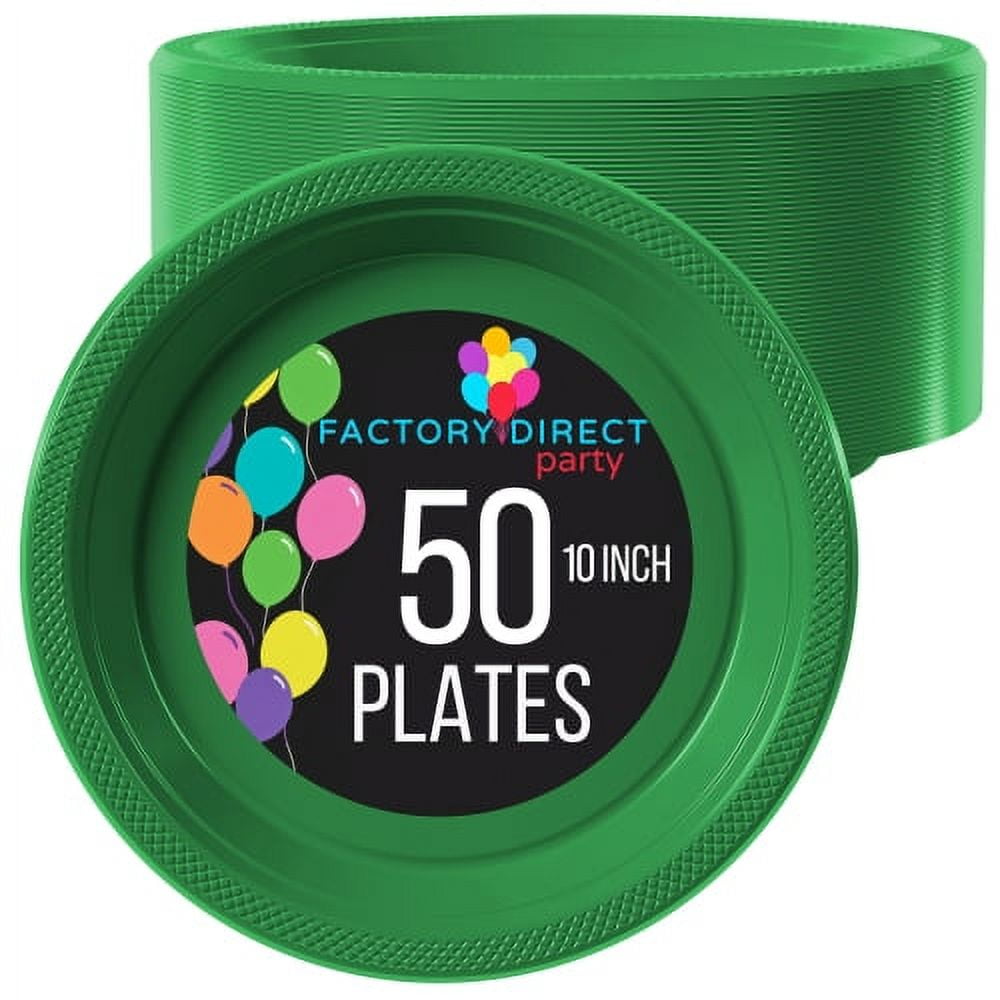 Exquisite 10-Inch Emerald Green Plastic Plates - 50 Ct - Walmart.com