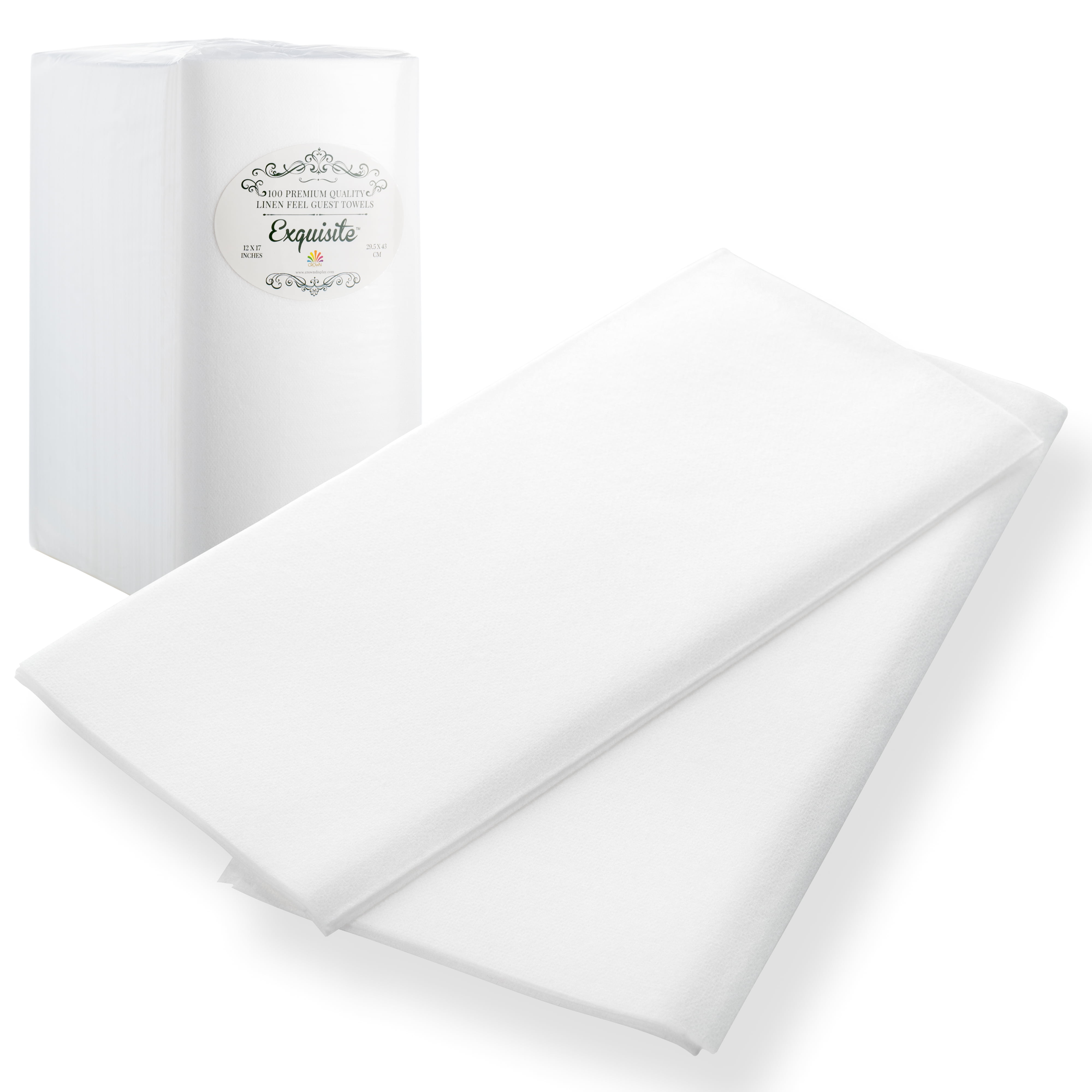 Exquisite Quality Dinner Package: 100 White Paper Linen Napkins, 12"x17 ...