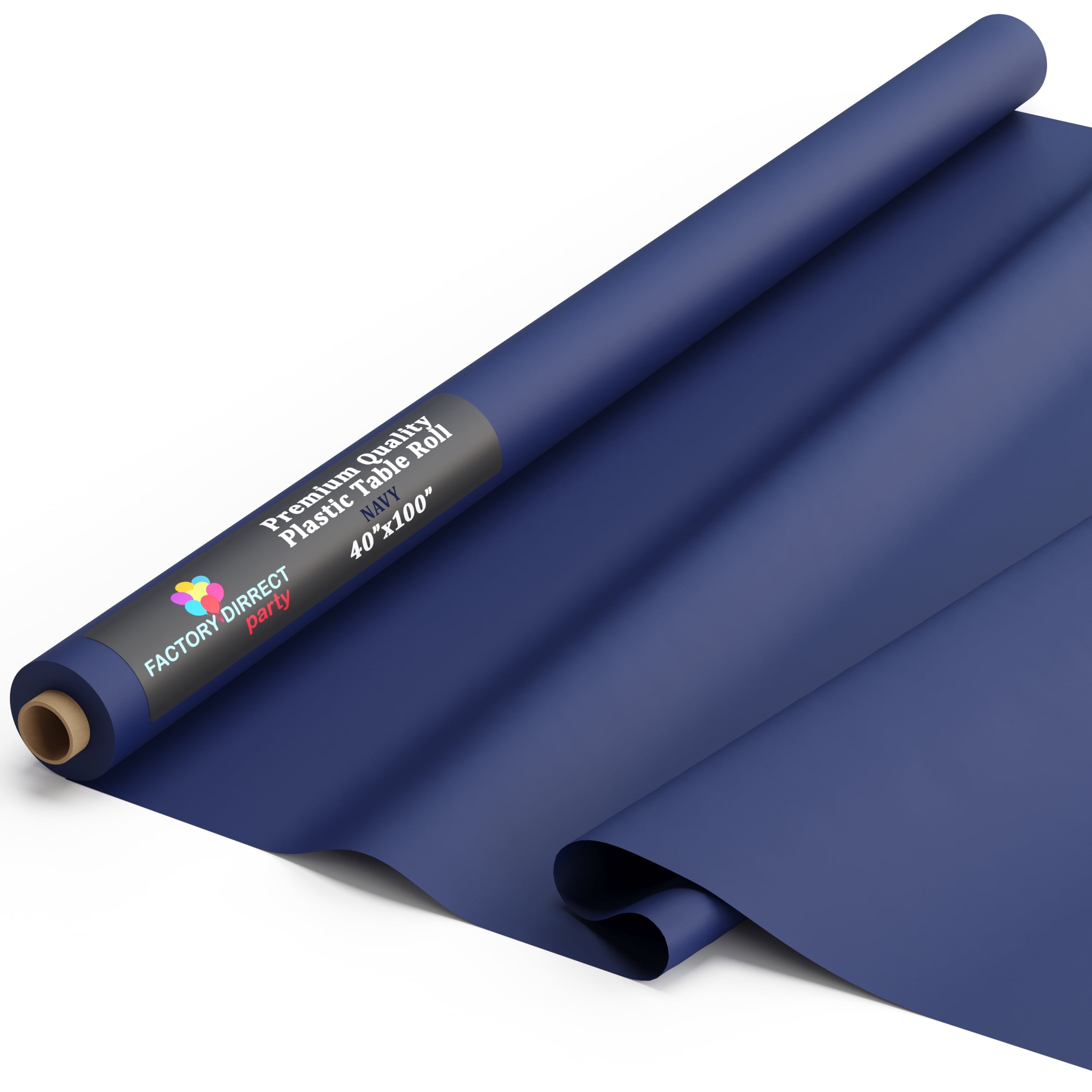 Exquisite Navy Blue Plastic Tablecloth Roll, 100 ft. x 40 in ...