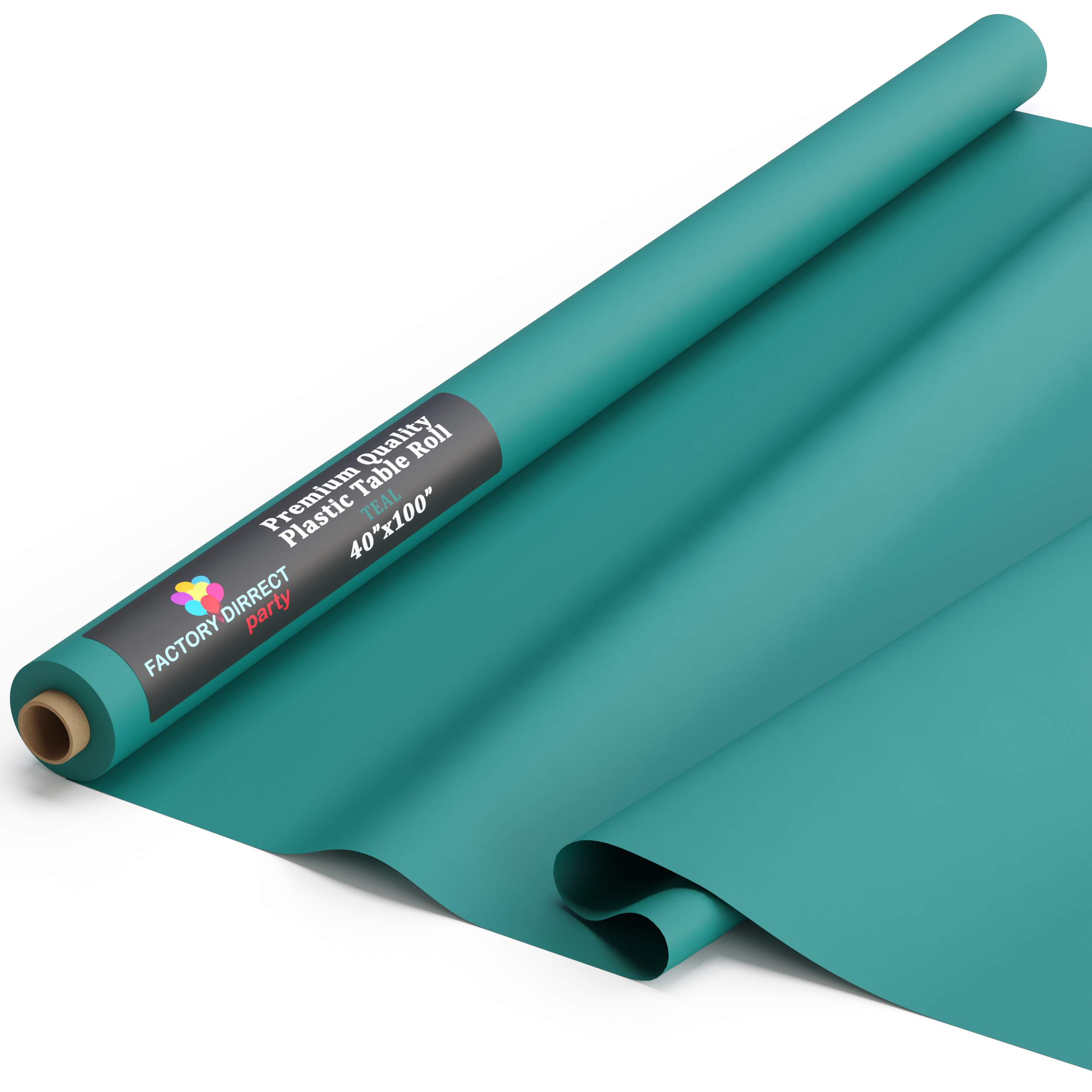 Exquisite 100 ft. x 40 in. Teal Plastic Tablecloth Rolls - Disposable ...