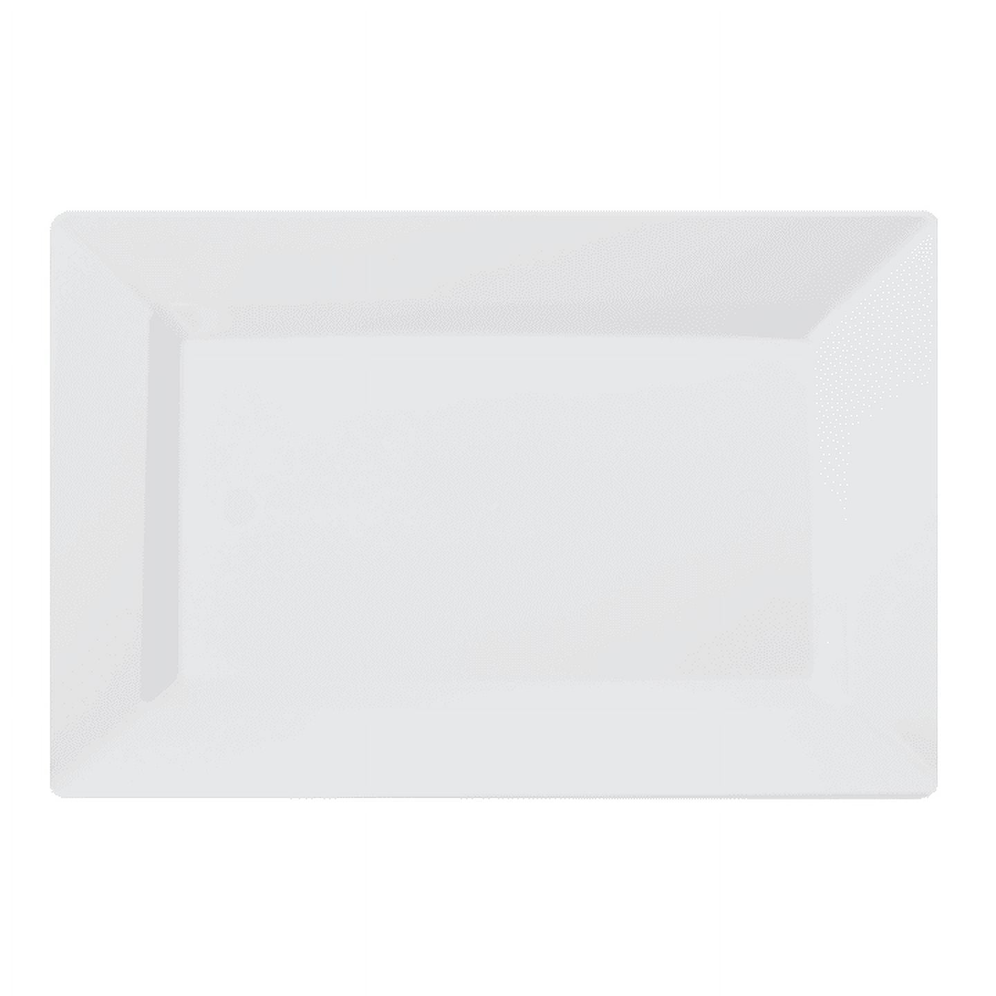 Exquisite 11.5 Inch. White Rectangular Premium Plastic Plates - 40 ...