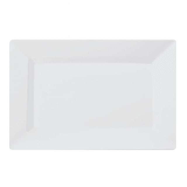 Exquisite 11.5 Inch. White Rectangular Premium Plastic Plates - 40 ...