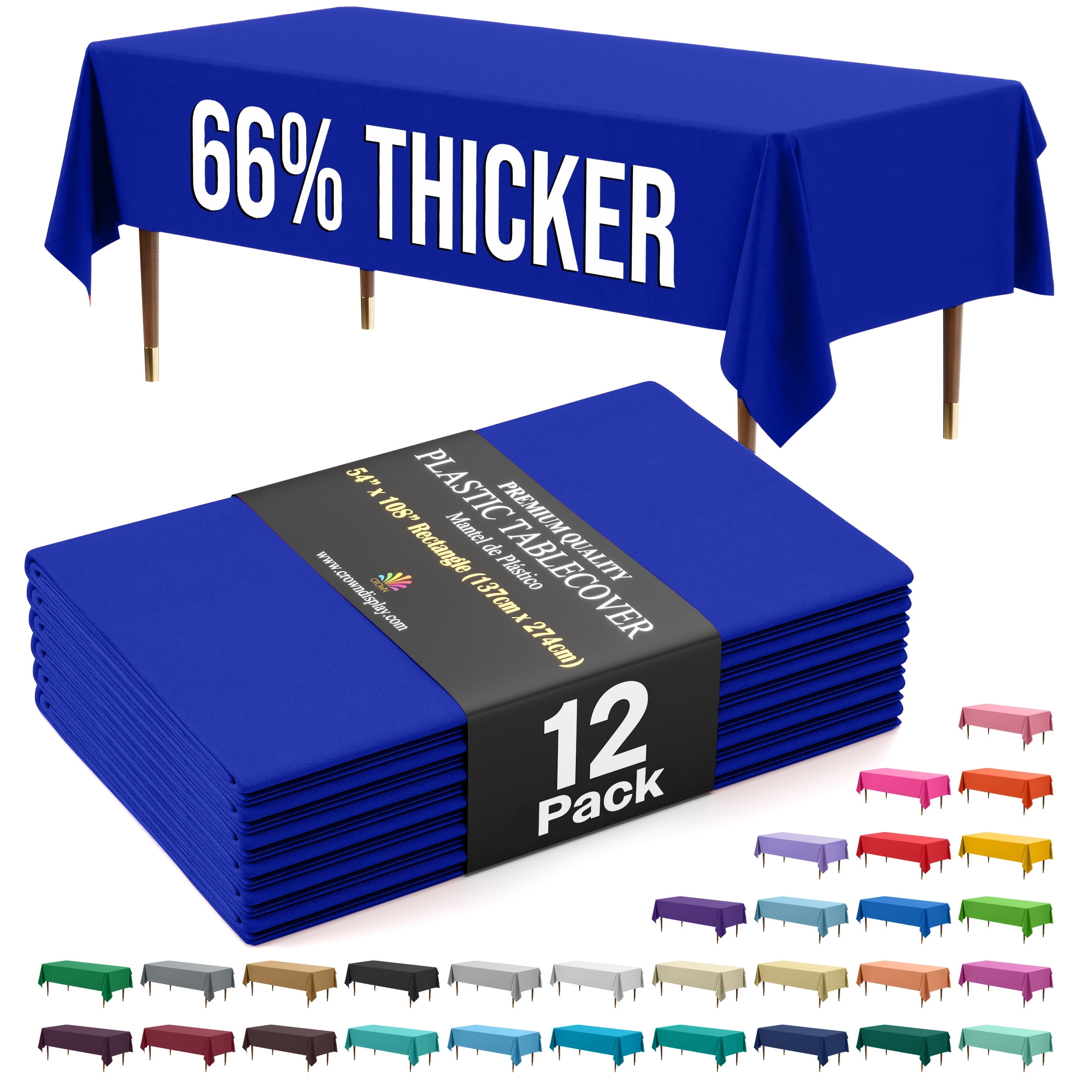 Exquisite Disposable Rectangular Plastic Tablecloth 54" x 108" Dark ...