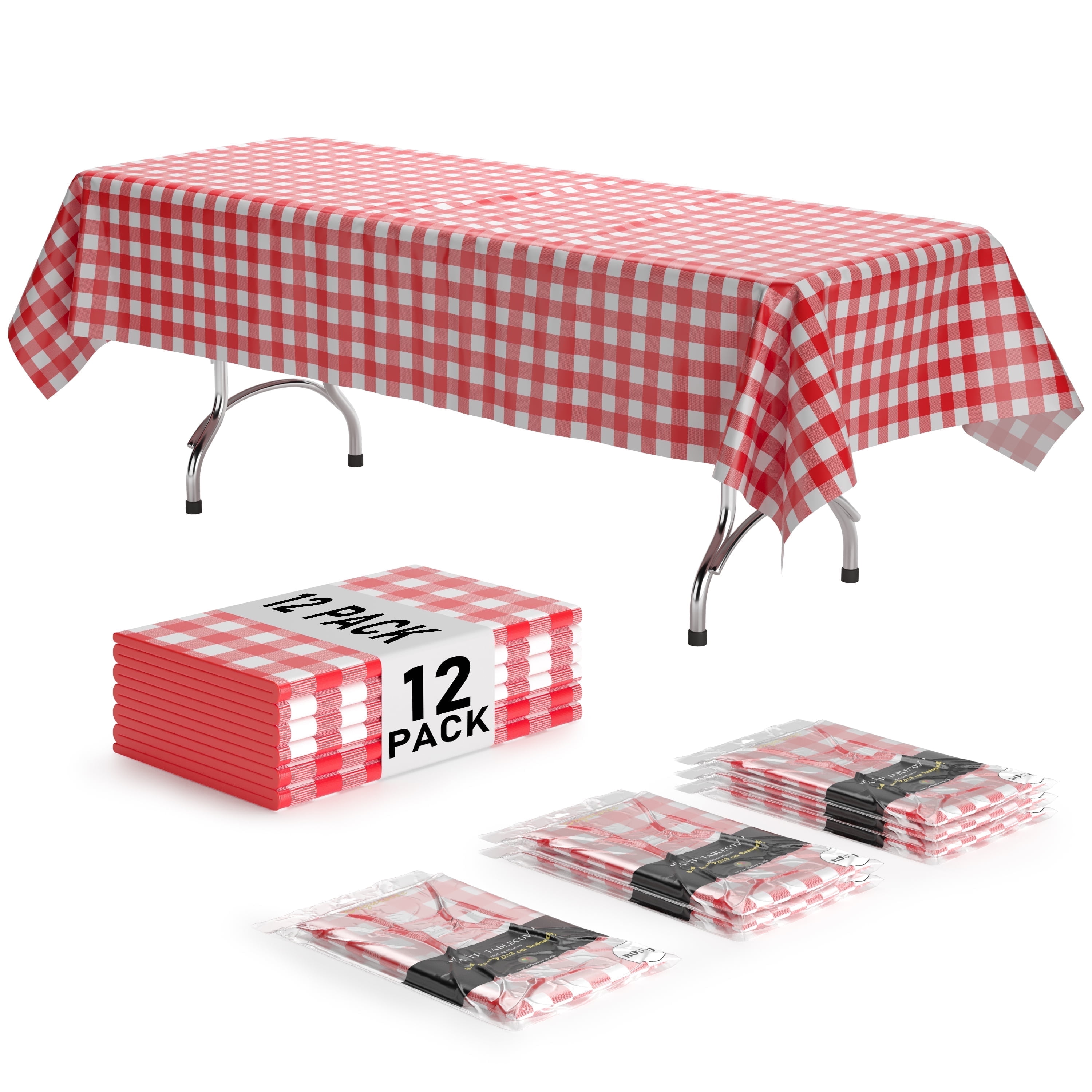 Exquisite Premium Disposable 54" x 108" Classic Fourth-of-July Red ...
