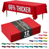 Exquisite, Plastic Tablecloth, 54" x 108", Red, 12 Pack - Walmart.com