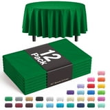 Exquisite Premium 84 inch Round Plastic Disposable Tablecloths, 12 Pack ...