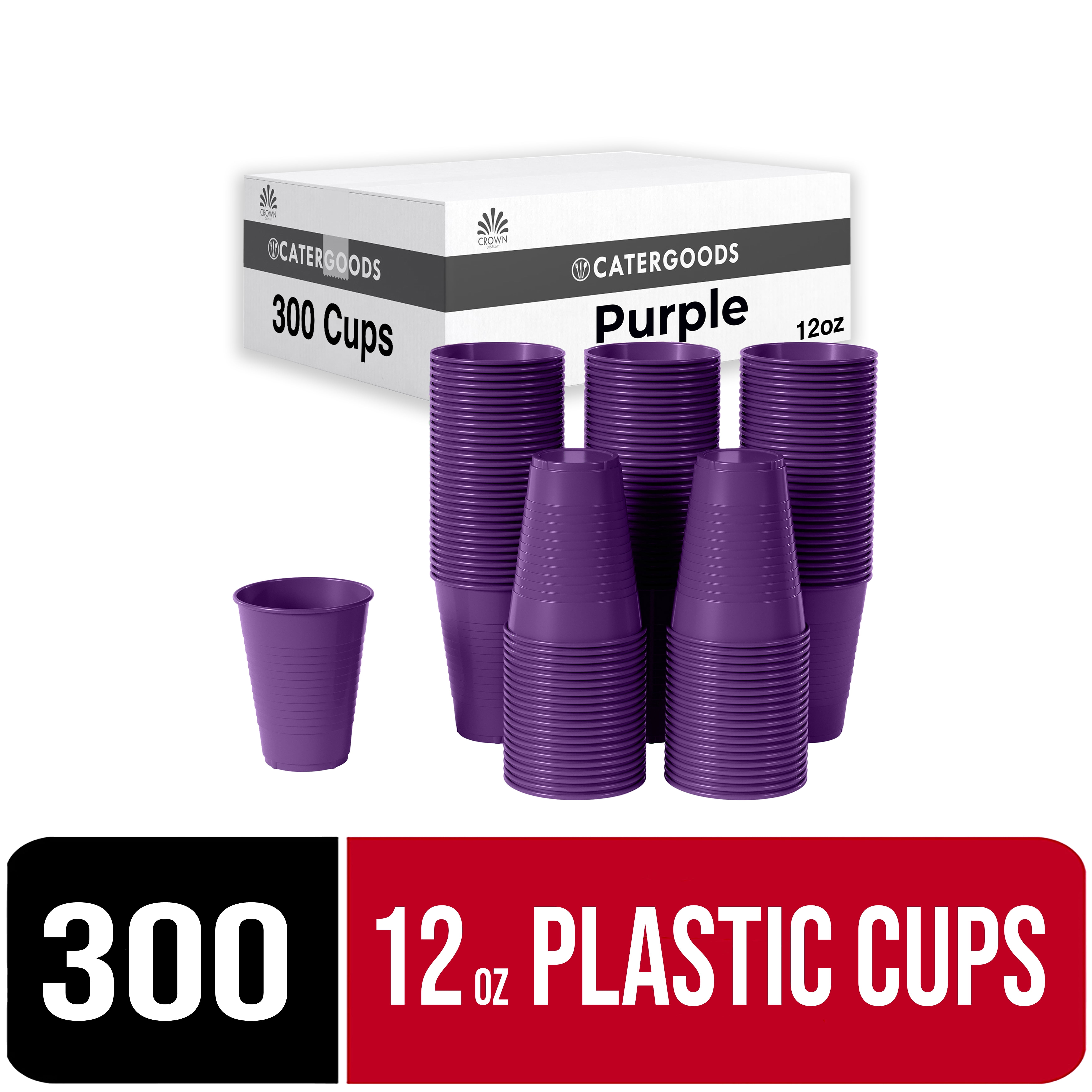 Exquisite 12 oz Heavy Duty Purple Plastic Disposable Cups - 300 Pack ...