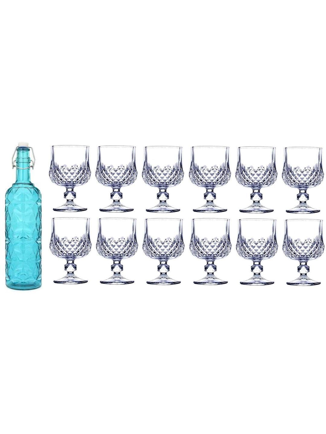 Exquisite 13 Piece Beverage Glass Serving Set with Featuring 1 Elegant ...