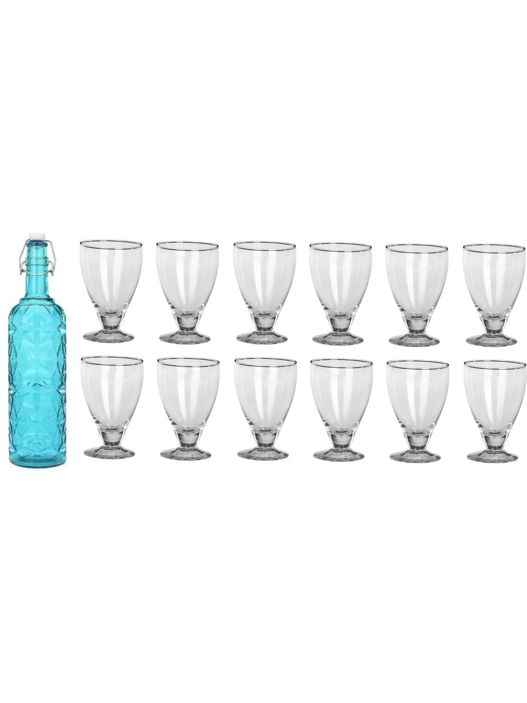 Exquisite 13 Piece Beverage Glass Serving Set with Featuring 1 Elegant ...