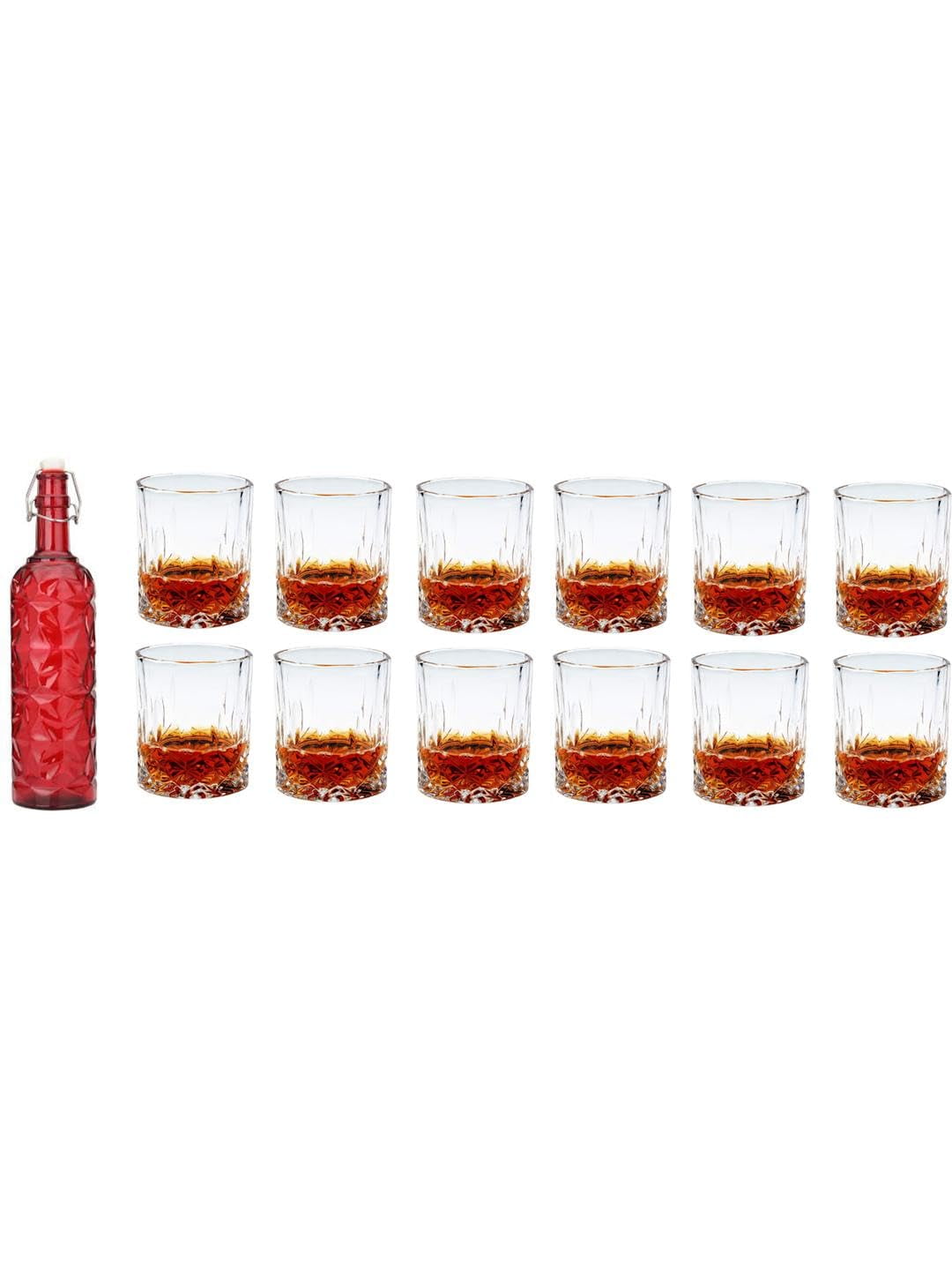 Exquisite 13 Piece Beverage Glass Serving Set with Featuring 1 Elegant ...